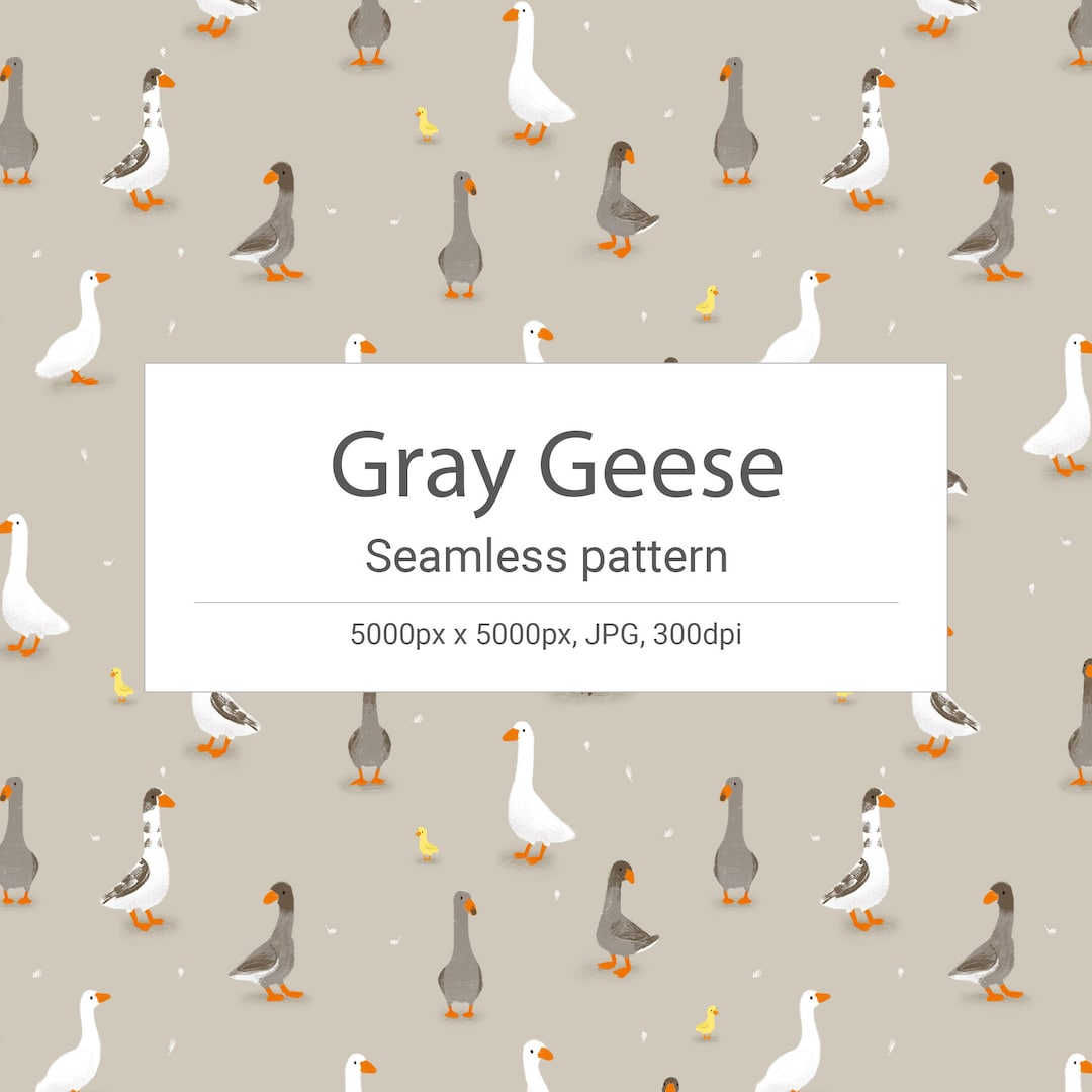 Gray Geese Seamless Pattern INSTANT DOWNLOAD Background - Etsy