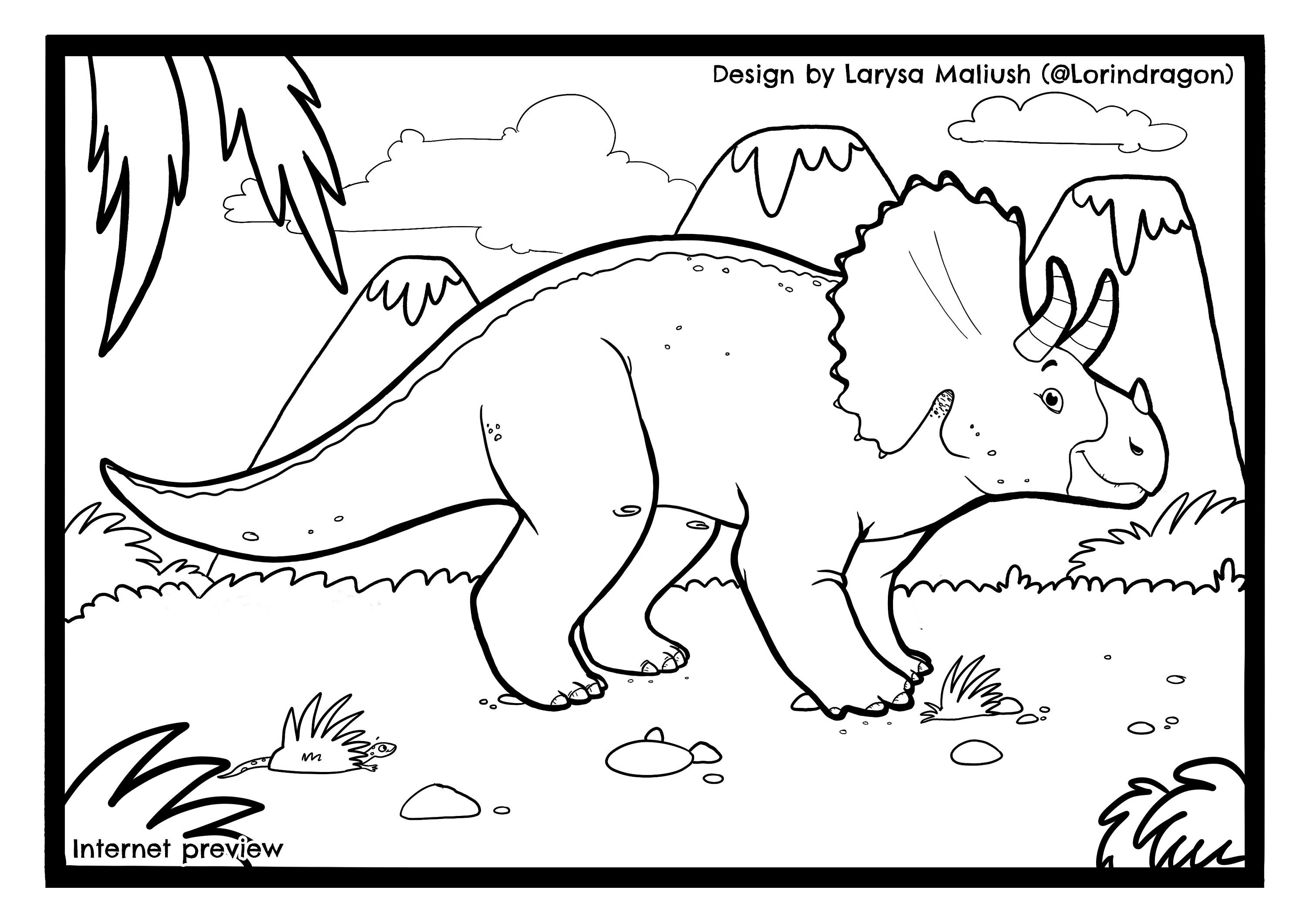 Dinosaurs Coloring Pages. Digital Instant Download Children's Coloring ...
