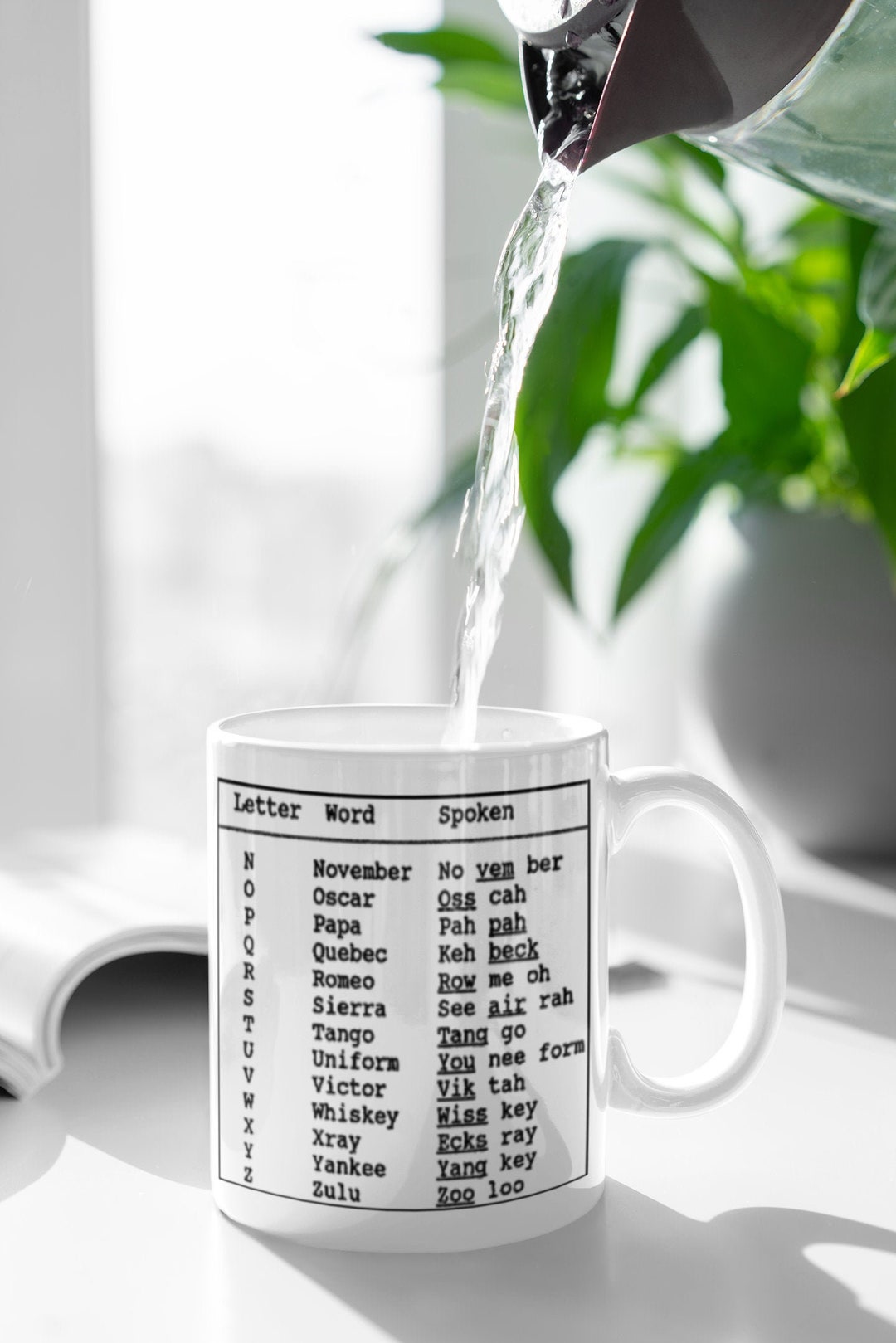 Military Phonetic Alphabet Mug, Army, Marines, Navy, Coast Guard, Air ...