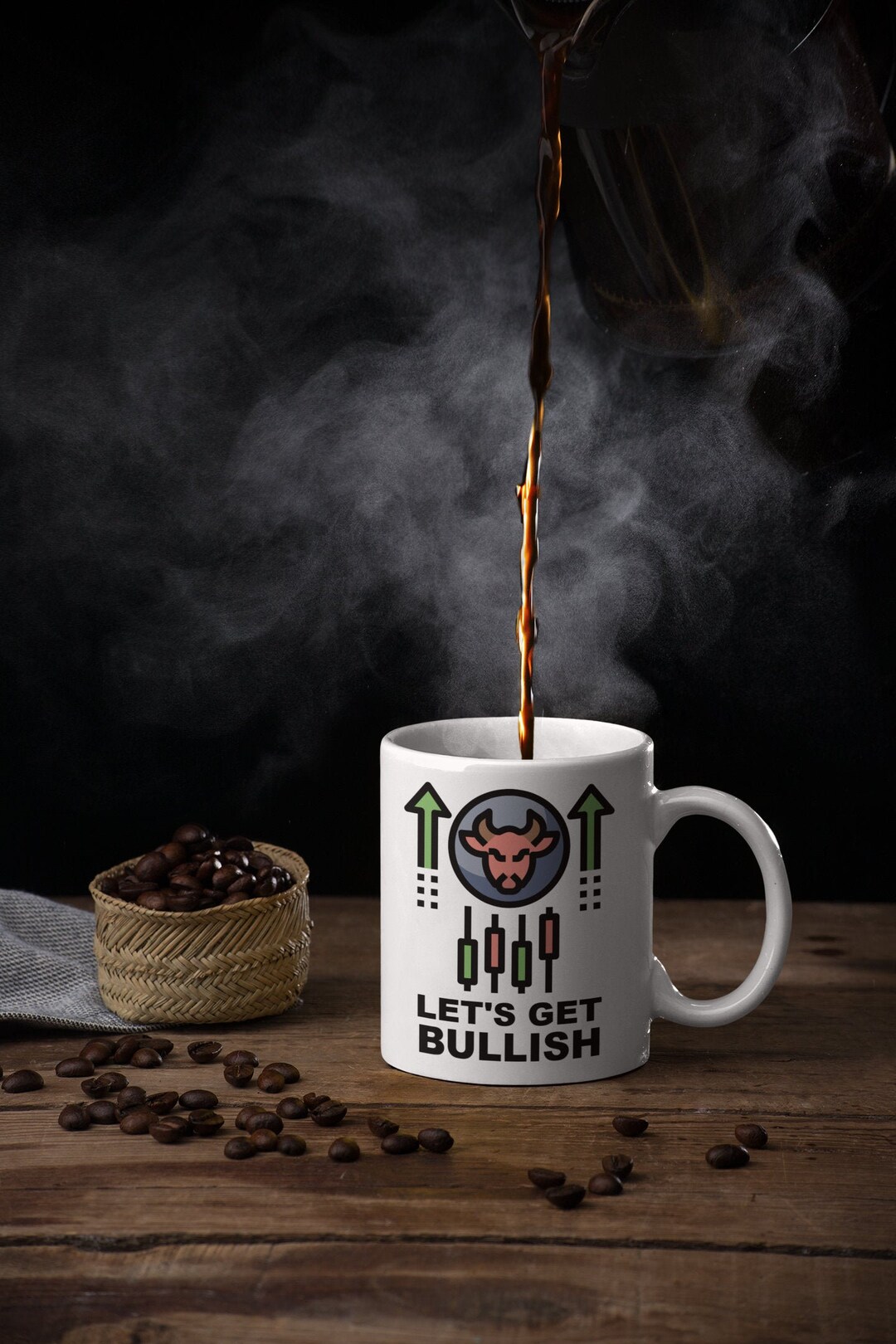 Let's Get Bullish, Stock Market Coffee Mug, Stock Market Gift for Him ...