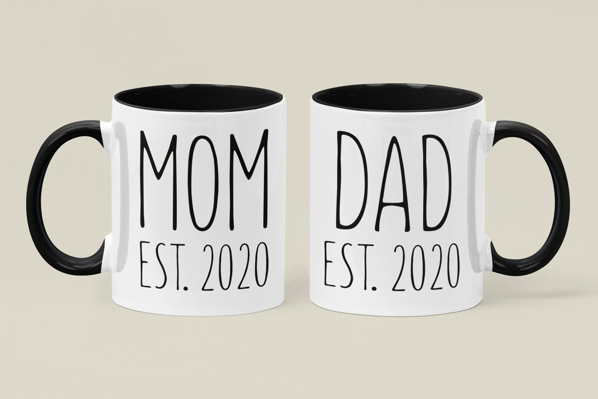 Mom and Dad Coffee Mug Set Mom and Dad Est 2021 New Parents - Etsy
