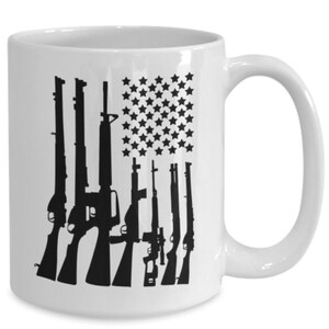American Flag Gun Mug, American Flag Coffee Mug, American Flag With ...