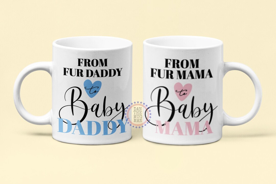 Fur Mama and Daddy Mug Set, Fur Parents to Baby Parents Mug Set, From ...