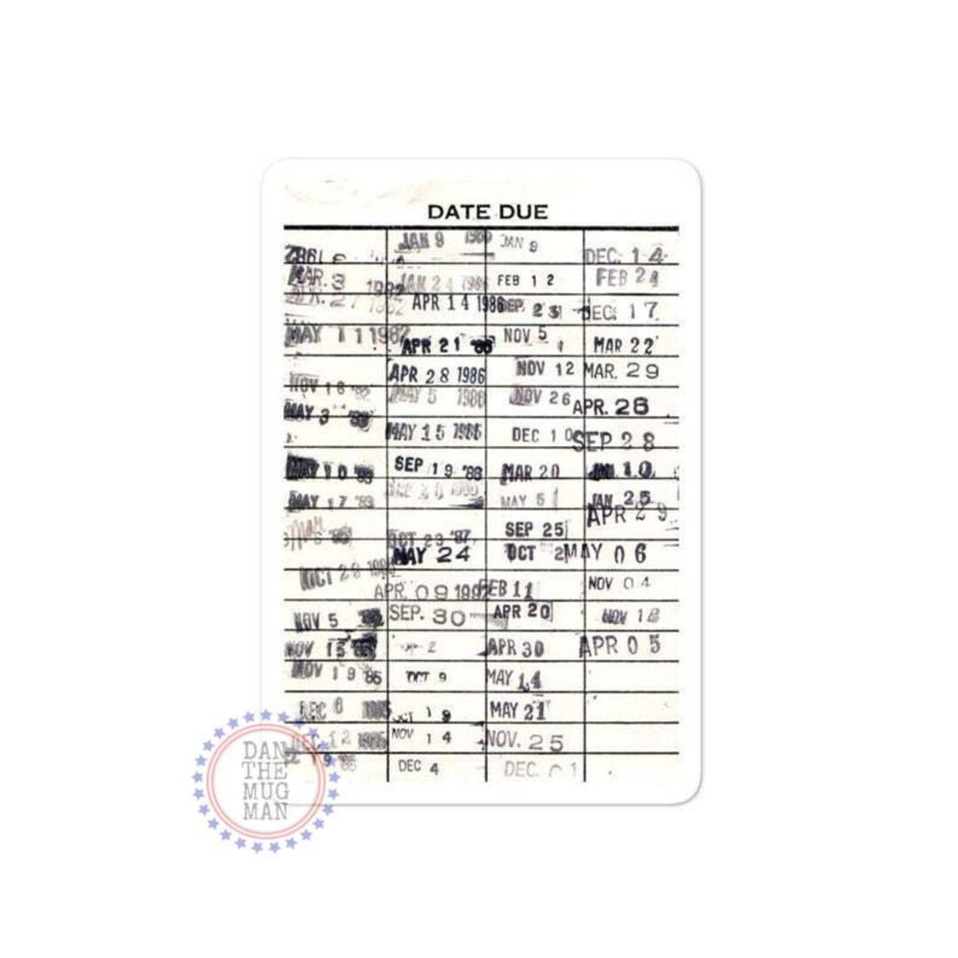 Old Library Card Sticker, Vintage Library Card Sticker, Librarian Gifts ...