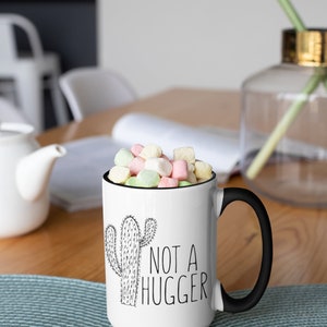 Not a Hugger Coffee Mug Cactus Mug Anti-social Mug No hugs | Etsy