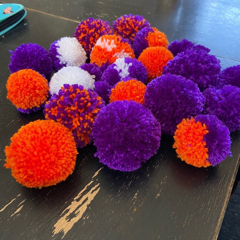 Clemson University - Tigers - Decorative Door or Wall Pompom Wreath ...