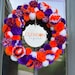 Clemson University - Tigers - Decorative Door or Wall Pompom Wreath ...