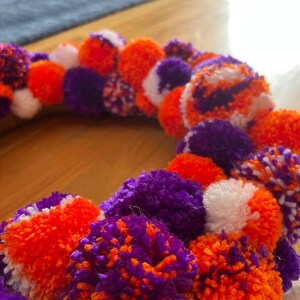 Clemson University - Tigers - Decorative Door or Wall Pompom Wreath ...