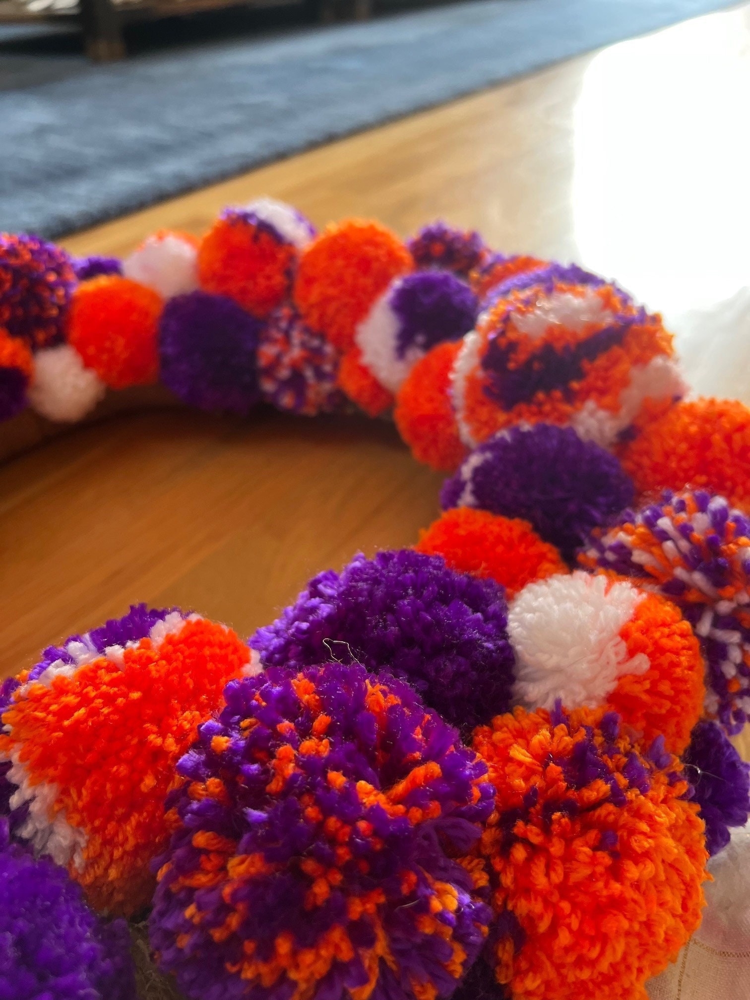 Clemson University - Tigers - Decorative Door or Wall Pompom Wreath ...