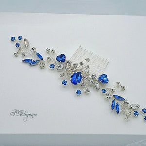 Blue Crystal Hair Comb Royal Blue Wedding Hair Comb - Etsy