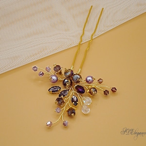 Purple Hair Pins, Bridal Lavender Hair Pin Set, Lilac Hair Pins ...