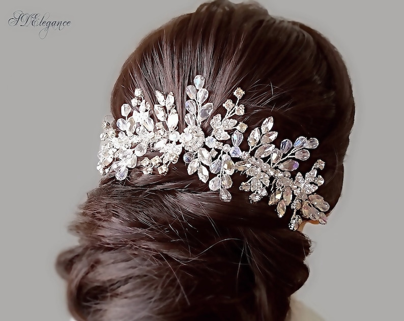 Bridal Headpiece Crystal Swarovski Side Headpiece Blue - Etsy