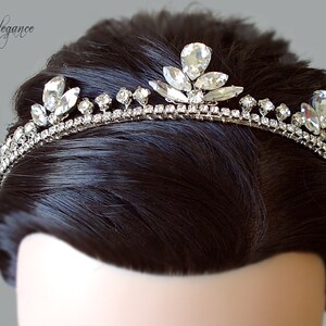 Blue Wedding Headband, Sapphire Tiara Crown, Dark Blue Tiara, Flower ...