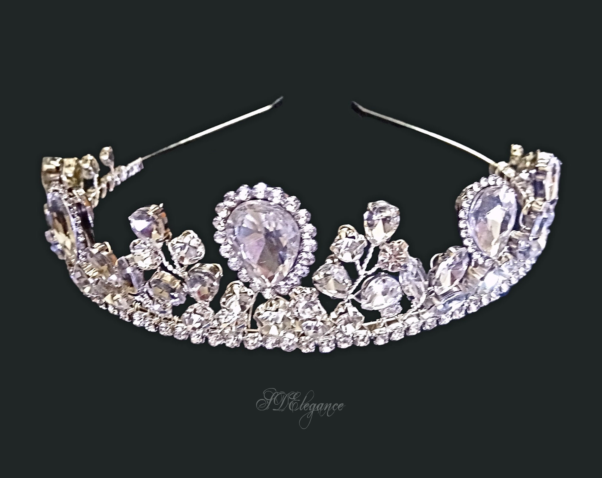 Silver Rhinestone Tiara Swarovski Bridal Tiara Rhinestone | Etsy