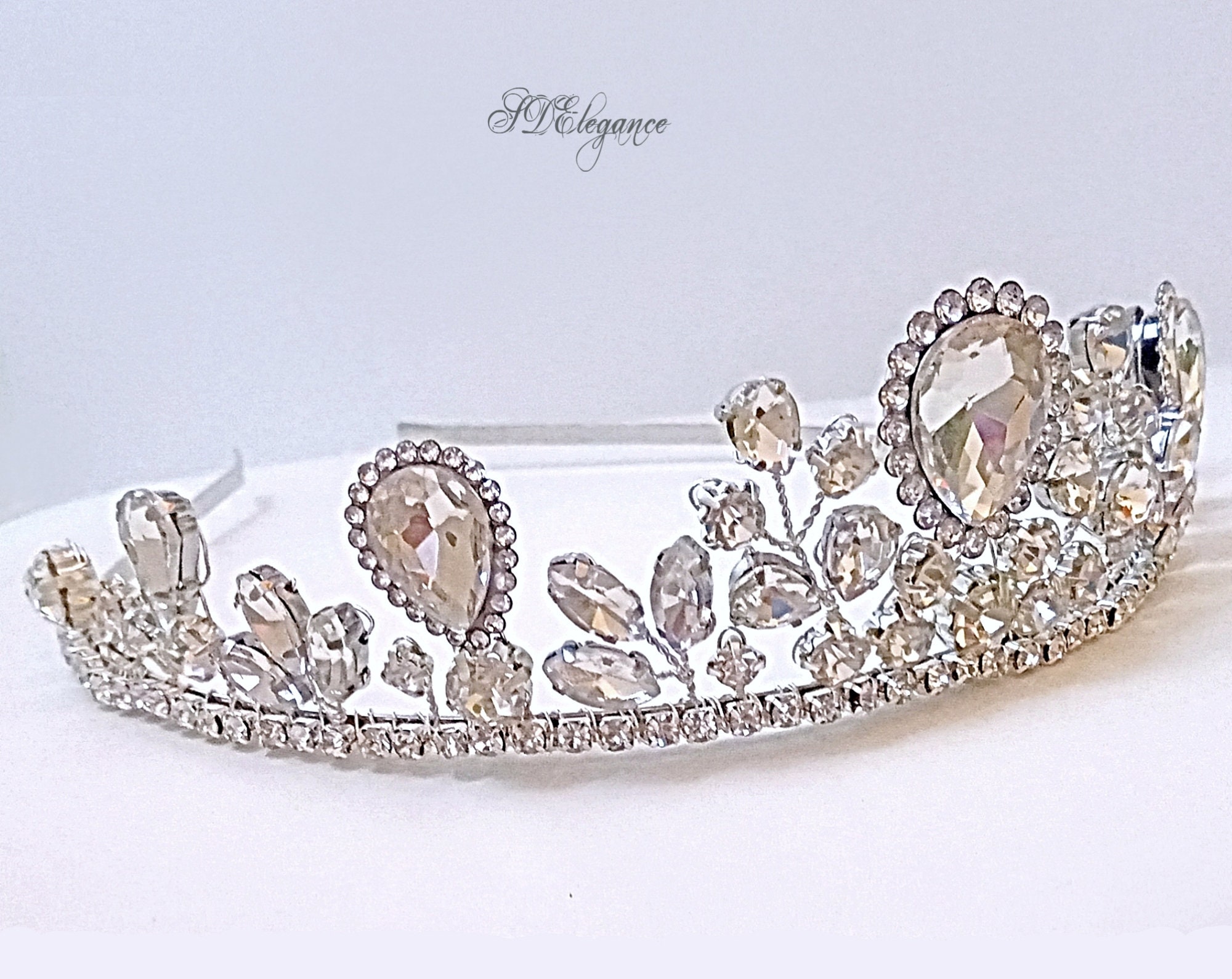 Silver Rhinestone Tiara Swarovski Bridal Tiara Rhinestone | Etsy