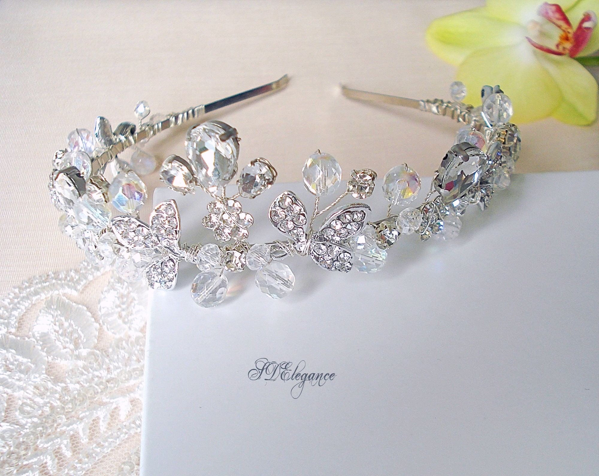 Swarovski Tiara Wedding Tiara Silver Bridal Crown Crystal | Etsy