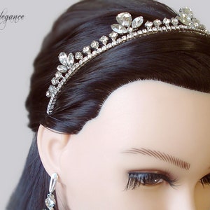 Blue Wedding Headband, Sapphire Tiara Crown, Dark Blue Tiara, Flower ...