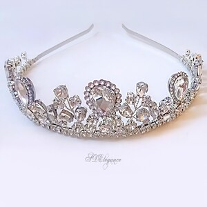 Silver Rhinestone Tiara, Swarovski Bridal Tiara, Rhinestone Bridal ...
