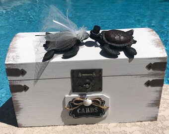 Beach Wedding Card Box With Slot, Nautical Theme Card Box ,destination ...