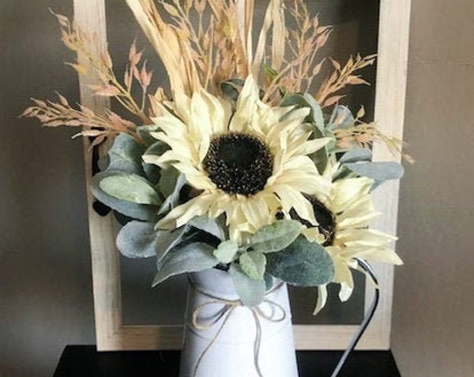 Farmhouse Floral Arrangement, Everyday Decor Floral Arrangement, Fall ...