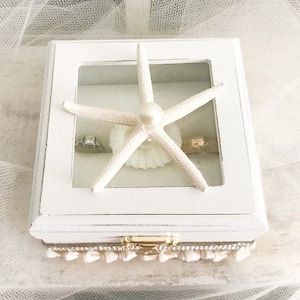 Beach Wedding Ceremony Ring Box, Destination Wedding Ring Box, Ring ...