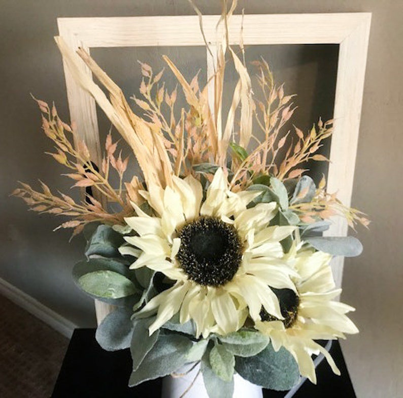 Farmhouse Floral Arrangement, Everyday Decor Floral Arrangement, Fall ...