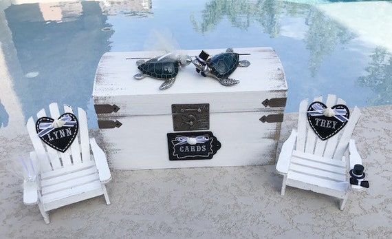 Beach Theme Wedding Card Box Nature Themed Wedding Card Box Lock Slot