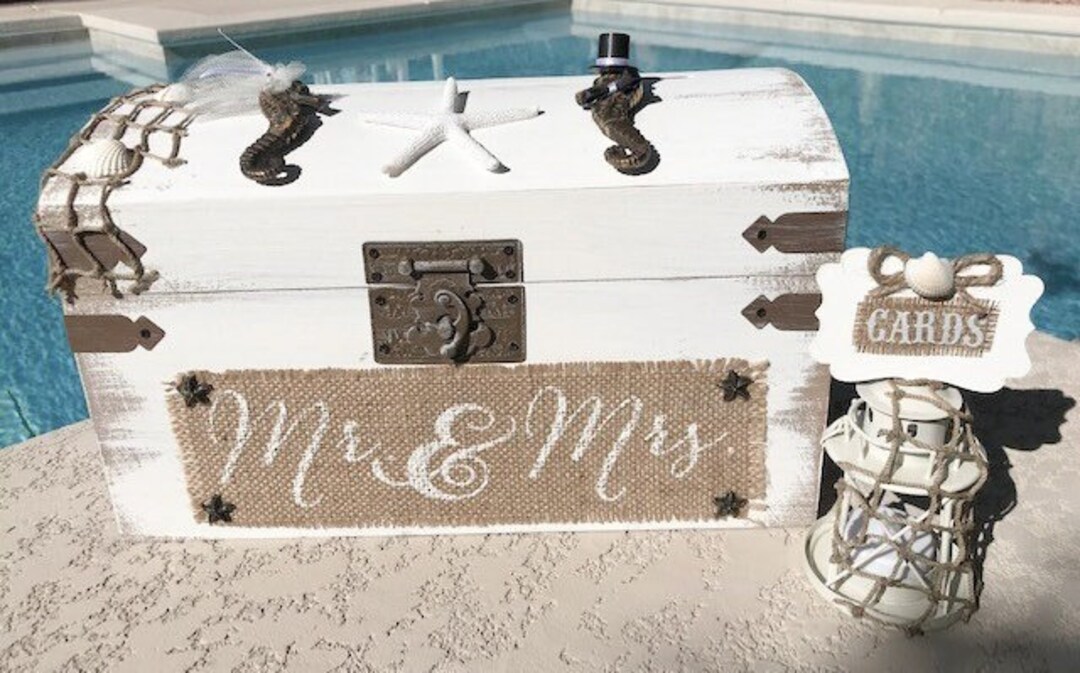 Beach Wedding Card Box,destination Wedding, Seahorse Card Box, Wedding ...