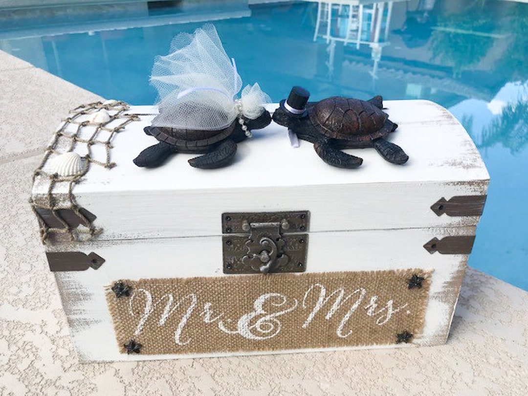 Beach Wedding Card Box With Slot, Nautical Theme Card Box ,destination ...