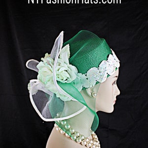 Women's Haute Couture Designer Hats, Kelly Emerald Green Pillbox ...