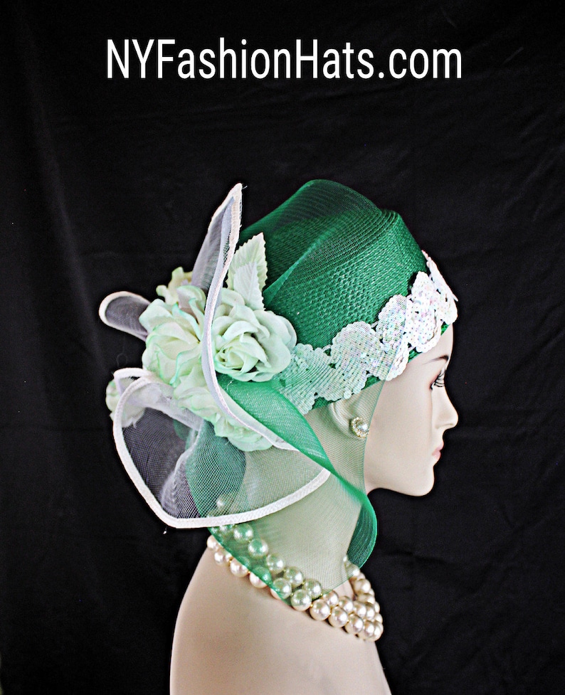Women's Haute Couture Designer Hats, Kelly Emerald Green Pillbox ...