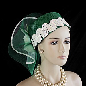 Women's Haute Couture Designer Hats, Kelly Emerald Green Pillbox ...