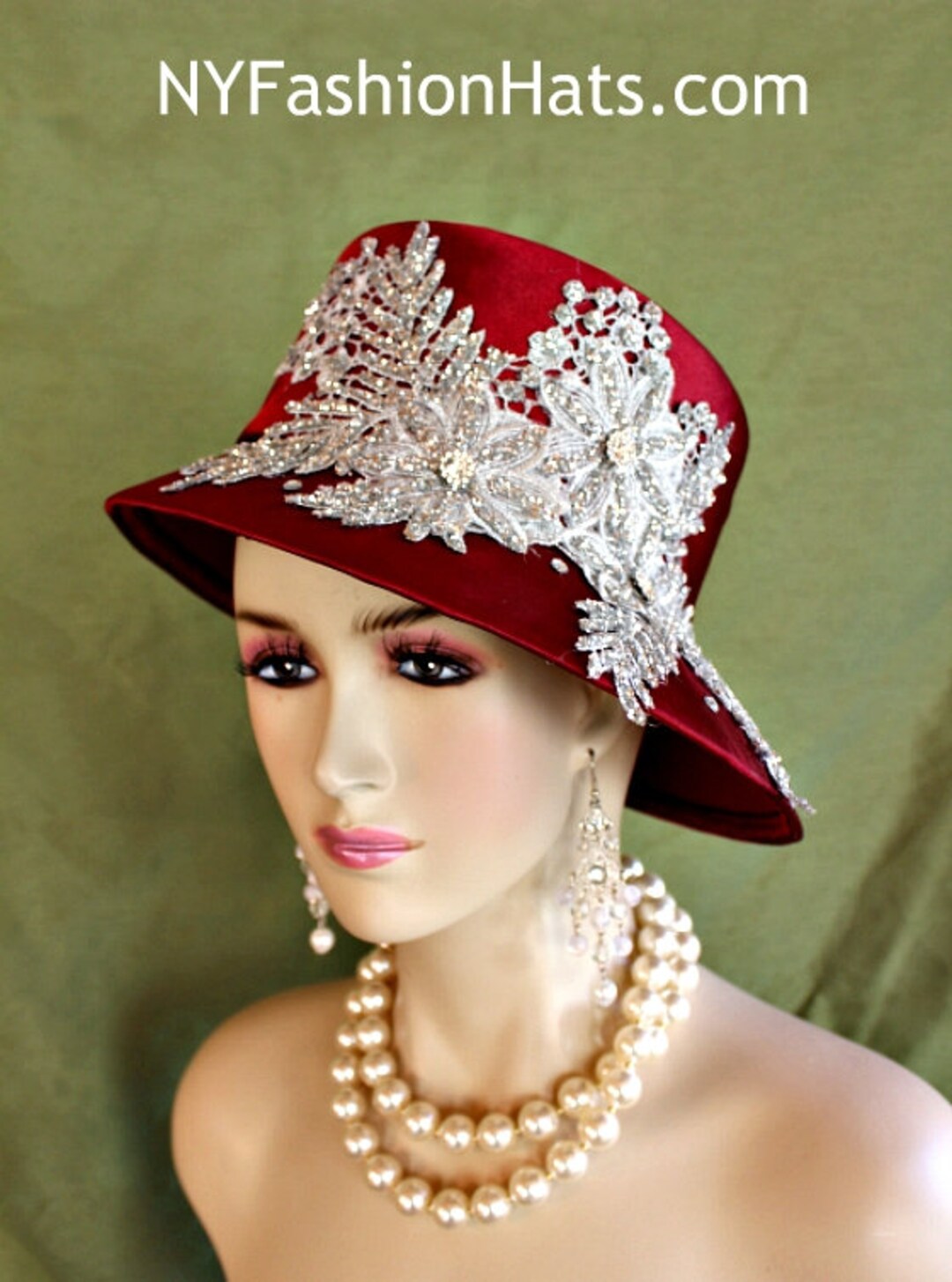 Motf Premium Haute Couture Burgundy Metallic Silver Luxury Statement ...