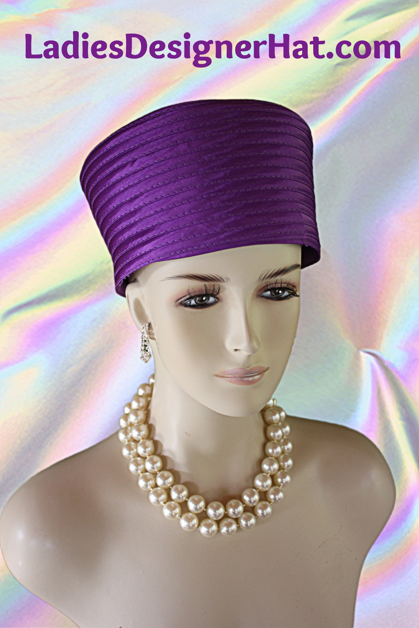 Classic Hot Pink Satin Pillbox Formal Church Temple Hat, Couture Hats ...