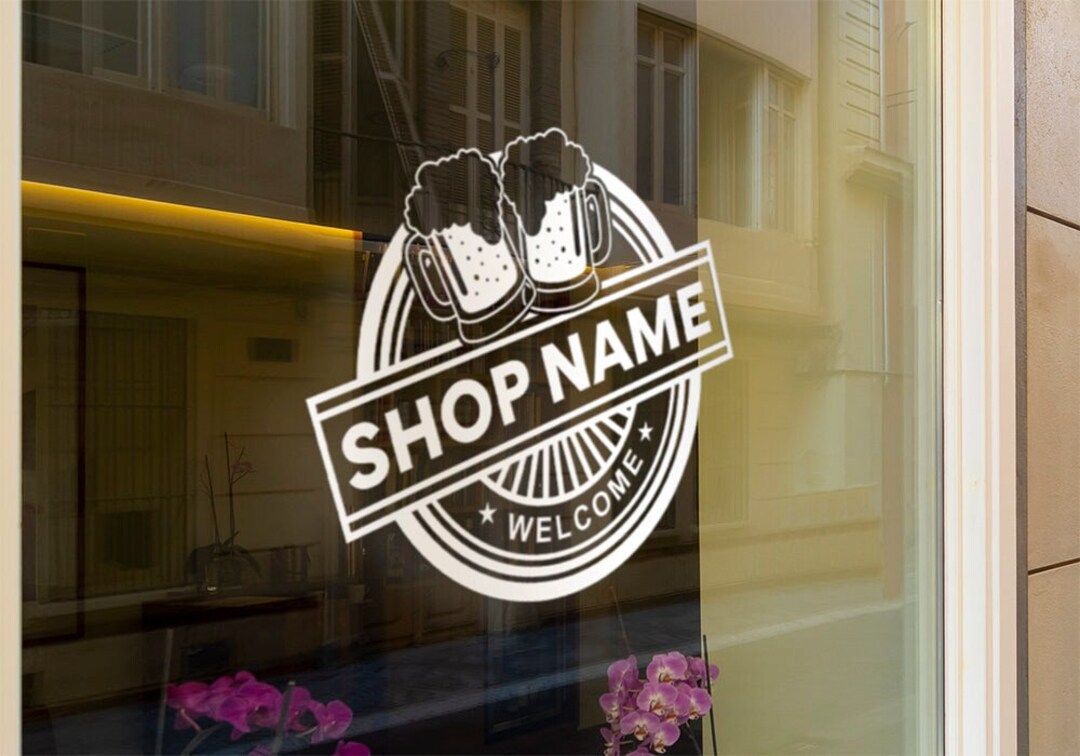 Pubs Vinyl Decal, Shops, Fridge Decal, Personalised Stickers for Shop ...