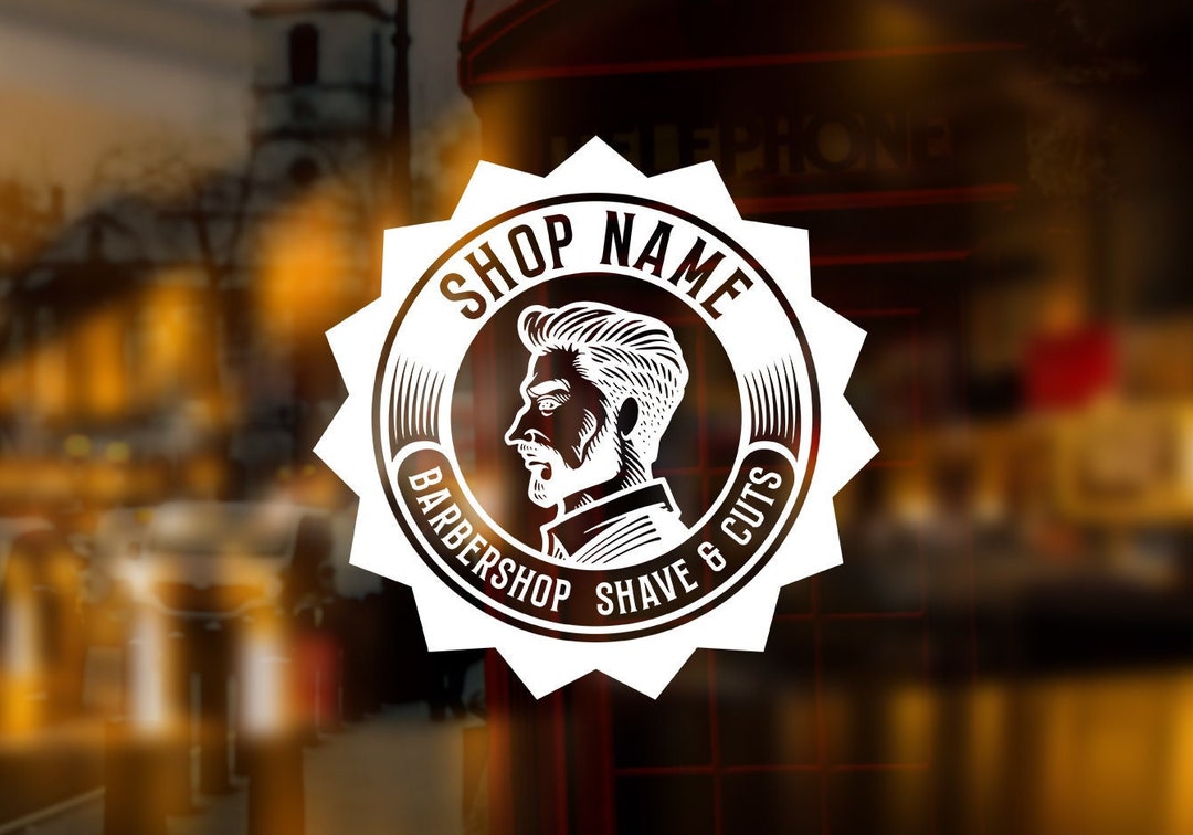 Barber Shop Decal, Shop Wall Sticker, Traditional Barbers Decal Sticker ...