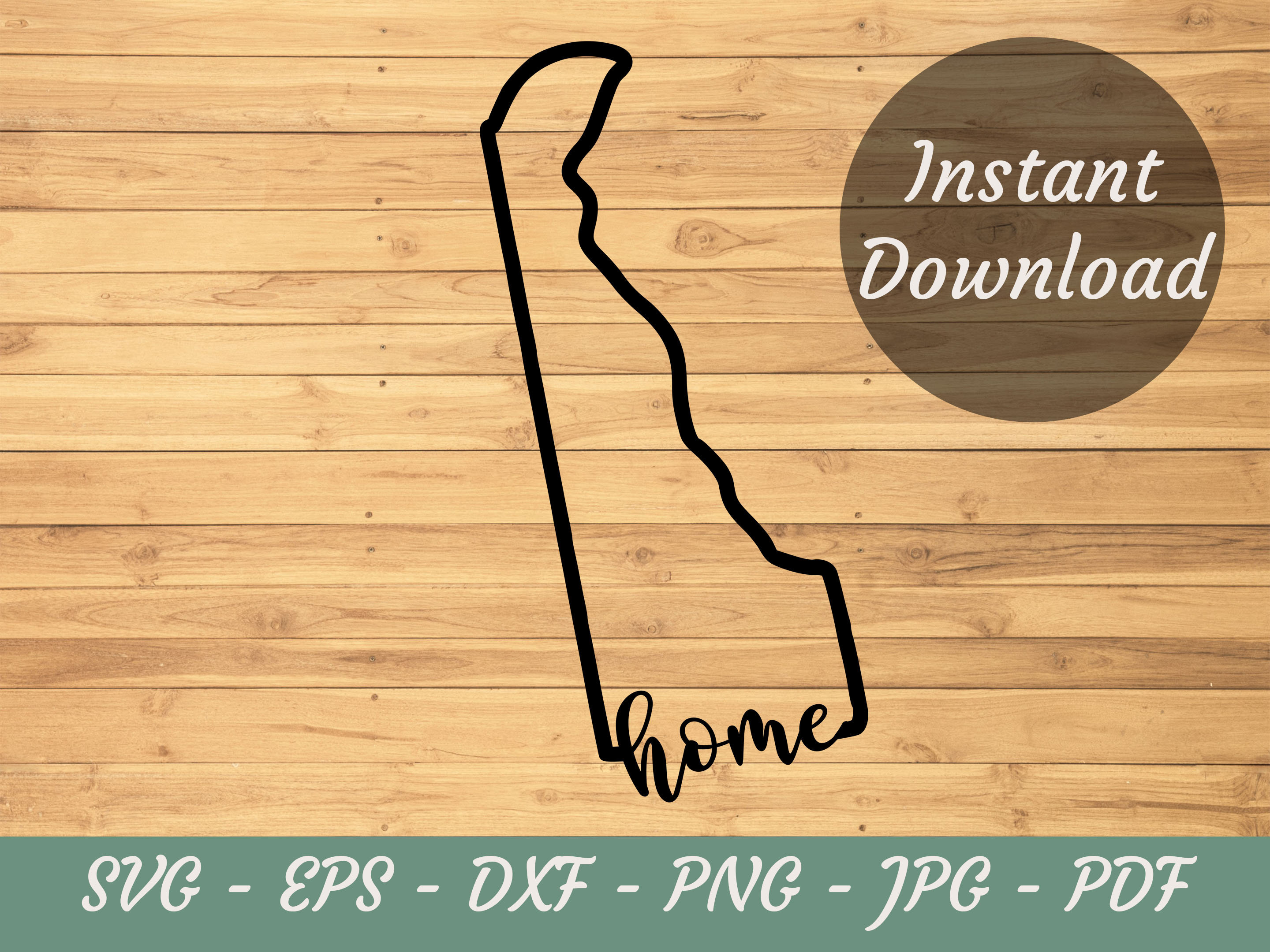 Delaware State SVG File Instant Download Value SVG File | Etsy