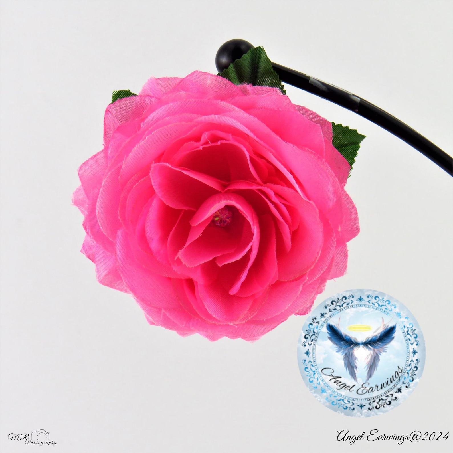 Bright Pink Sparkle Rose Hair Clip: Elegant Floral Accessory - Etsy