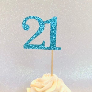 Number 21 Cupcake Topper, Number Twenty-one Pick, 21 Food Pick, 21st ...