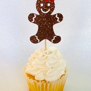 Gingerbread Man Gender Reveal Cupcake Topper Gingerbread Man | Etsy