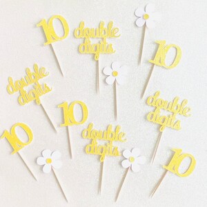 DOUBLE DIGITS 10th Birthday Cupcake Toppers, Double Digits Picks, 10th ...