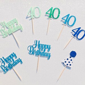 Number 40 Birthday Cupcake Topper, Number 40 Food Pick, Fabulous 40 ...