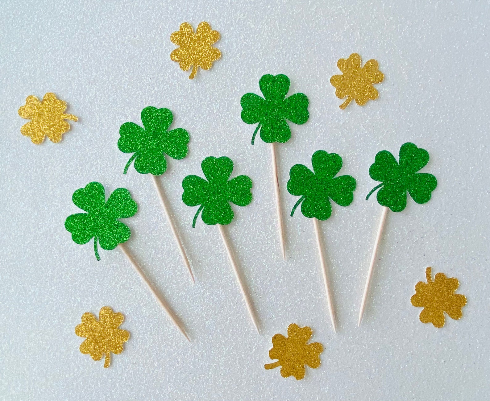 Shamrock Cupcake Toppers 4 Leaf Clover Cupcake Toppers | Etsy