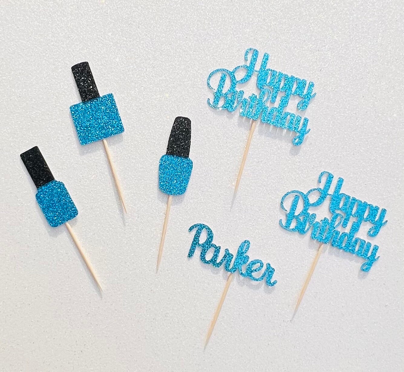 Nail Polish Cupcake Topper, Spa Day Birthday Party Cupcake Topper ...