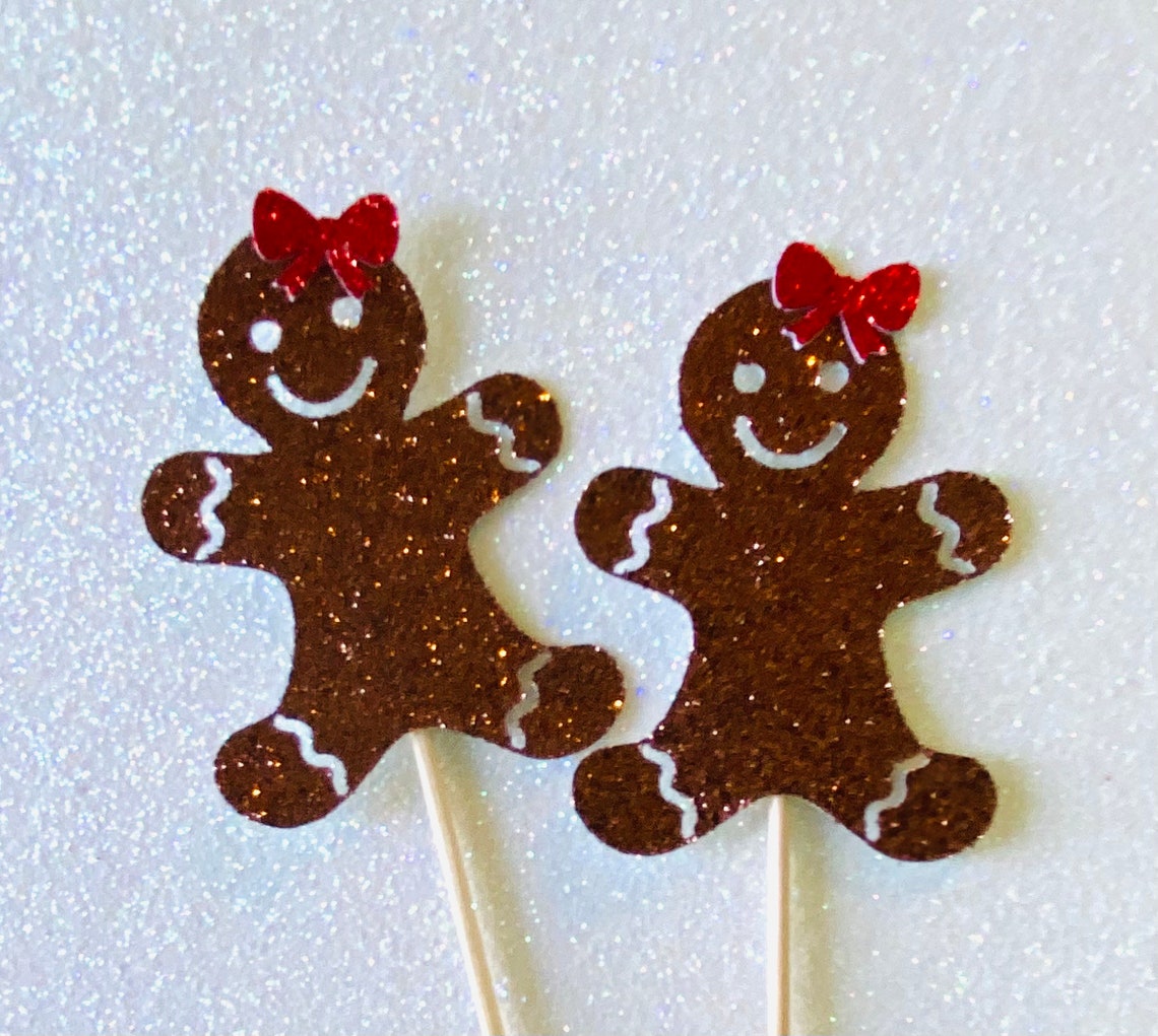 Gingerbread Man Gender Reveal Cupcake Topper Christmas Gender | Etsy ...