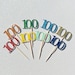 Glitter Number 100 Cupcake Topper, Centenary Birthday Party Decor - Etsy