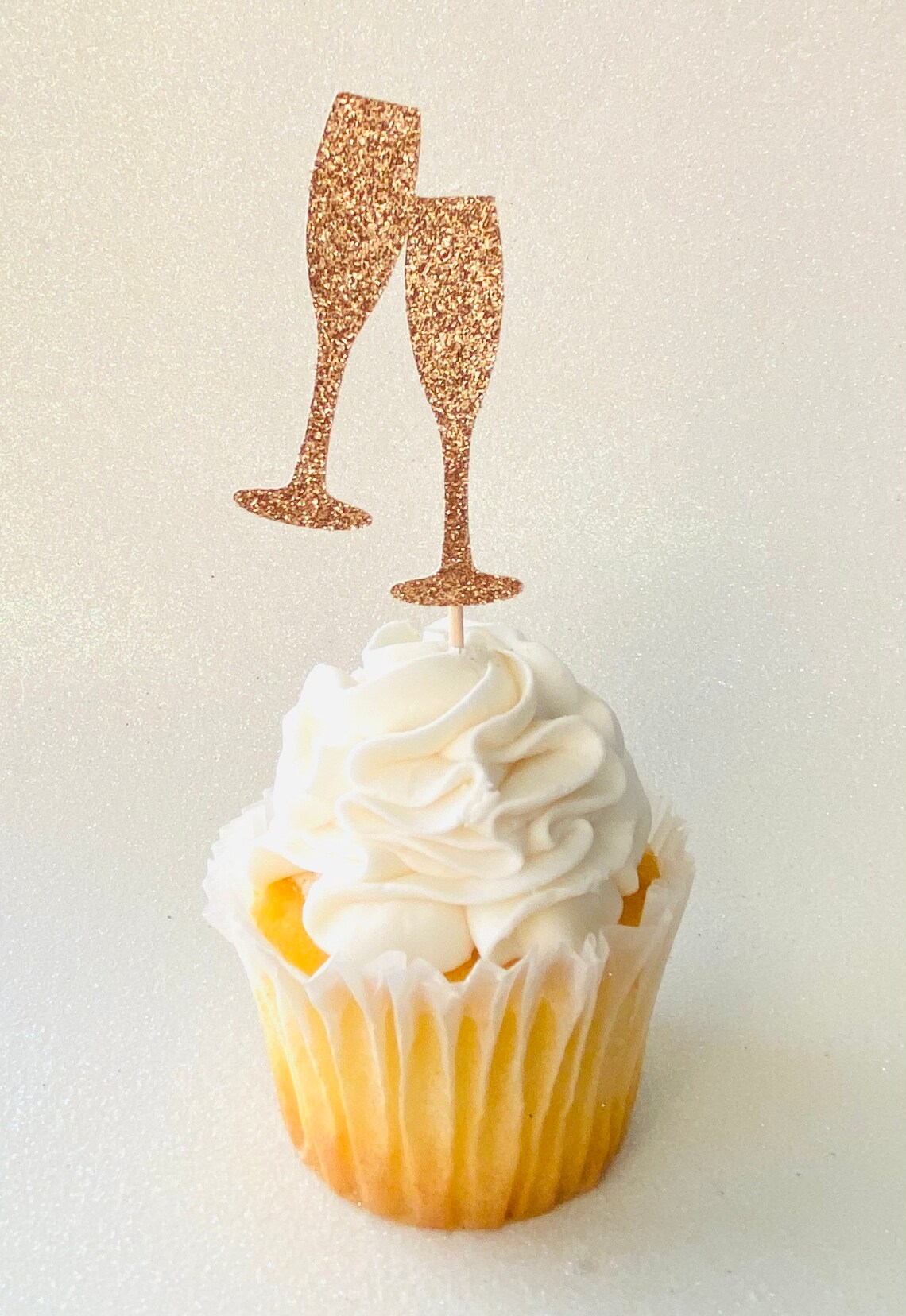 Glitter Champagne Flute Cupcake Topper Champagne Flute | Etsy