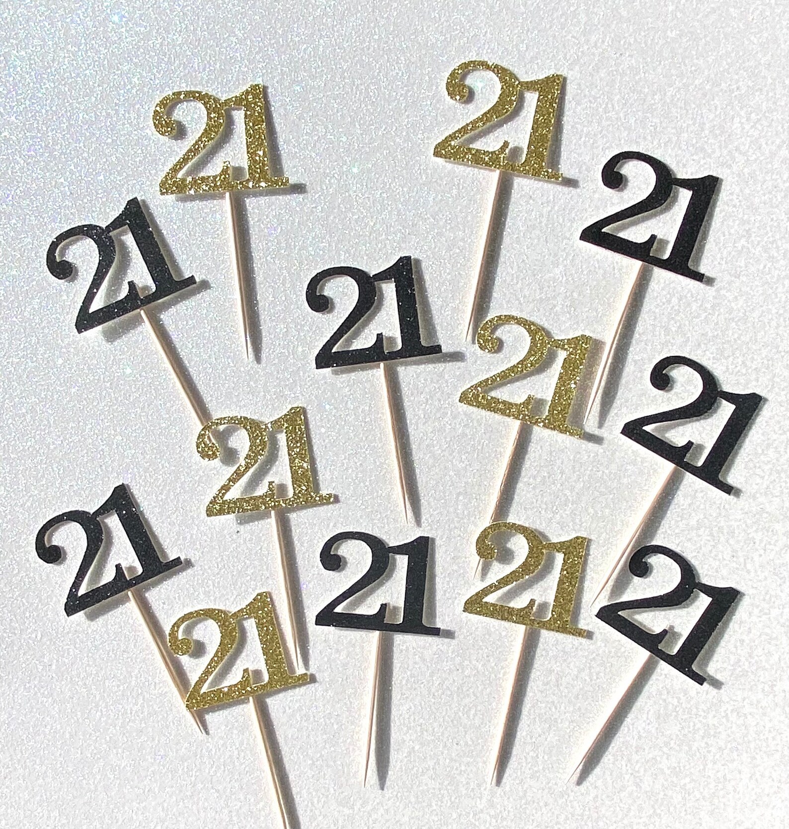 Number 21 Cupcake Topper, Number Twenty-one Pick, 21 Food Pick, 21st ...