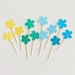 Glitter Flower Cupcake Topper Colorful Spring Flower Cupcake - Etsy