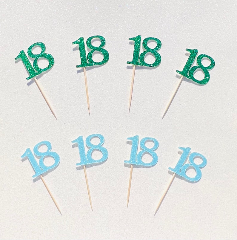 Number 18 Cupcake Toppers Number 18 Food Picks Number - Etsy